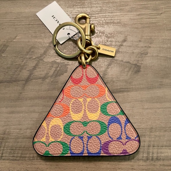 Coach | Accessories | Coach Bag Charm In Rainbow Signature Canvas ...